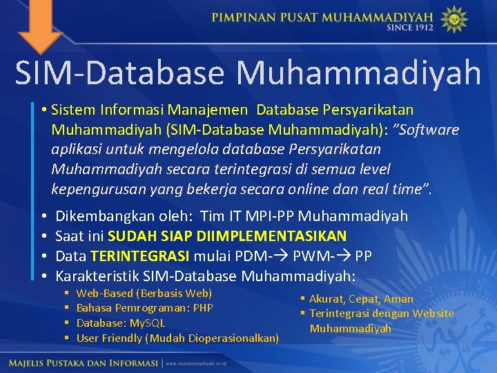Sistem Informasi Manajemen SIM Database Persyarikatan Muhammadiyah Mengapa