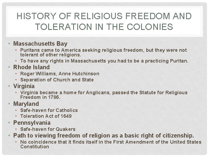 AMERICAN HISTORY I NCFE FINAL EXAM REVIEW TENSIONS