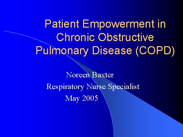 Patient Empowerment in Chronic Obstructive Pulmonary Disease COPD