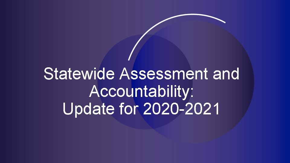 Statewide Assessment and Accountability Update for 2020 2021