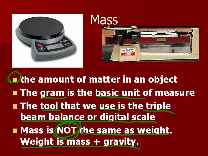 Measurement in Environmental Science class The common language