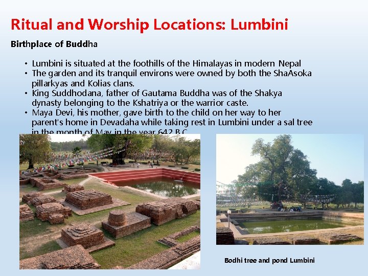 Ritual and Worship Locations Lumbini Birthplace of Buddha