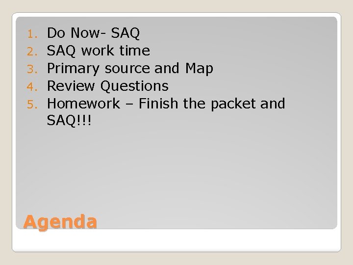 Turn in your SAQs and Packets for Classical