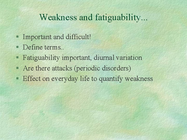 Muscle disease for the generalist Richard Petty INS