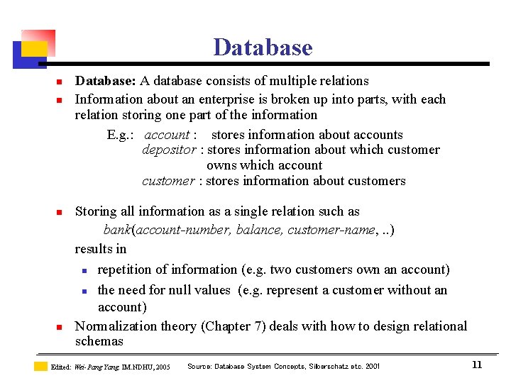 Introduction to Database CHAPTER 3 RELATIONAL MODEL n