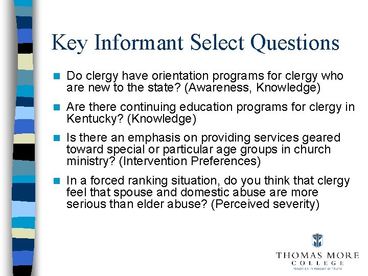 Elder Abuse and Neglect Clergy Awareness Knowledge Intervention