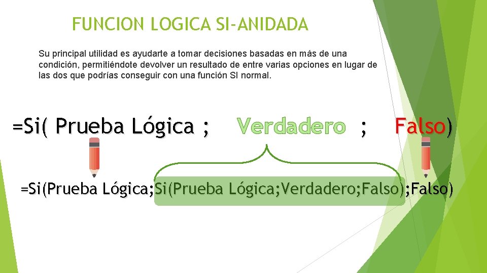 INFORMATICA 1 UNIDAD MICROSOFT EXCEL FUNCIONES LOGICAS FUNCIONES