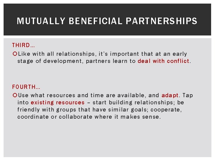 MAPPING COMMUNITY ASSETS BUILDING PARTNERSHIPS WHY DEVELOP PARTNERSHIPS