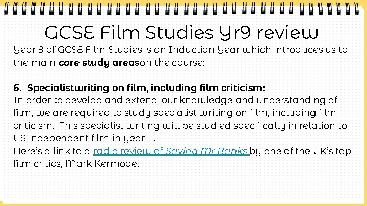 GCSE Film Studies Learning On Demand GCSE Film