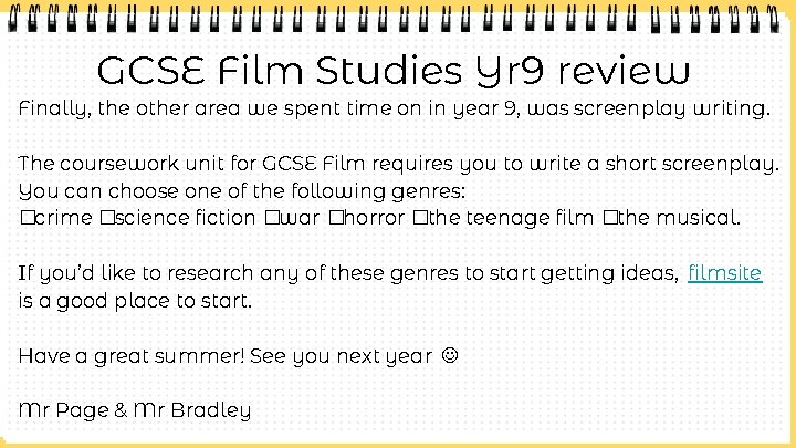 GCSE Film Studies Learning On Demand GCSE Film