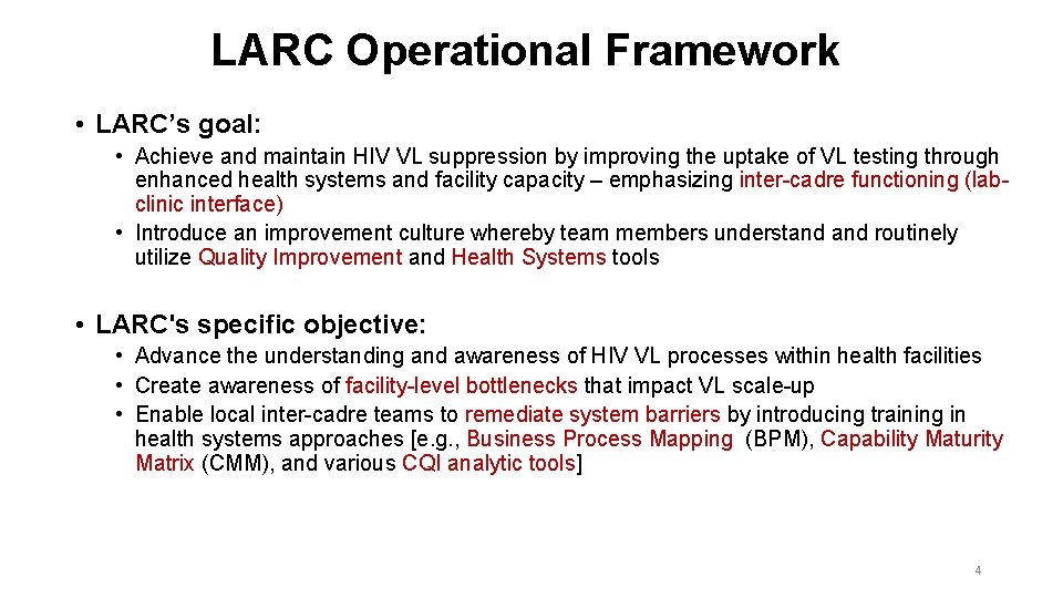Laboratory African Regional Improvement Collaborative LARC A Quality