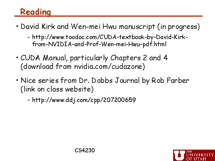 L 17 CUDA cont Execution Model and Memory