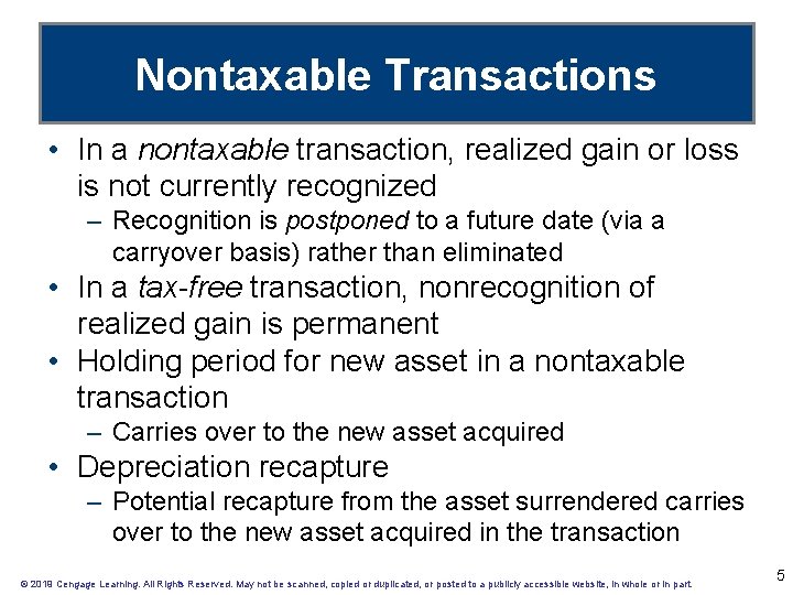CHAPTER 15 Property Transactions Nontaxable Exchanges Individual Income