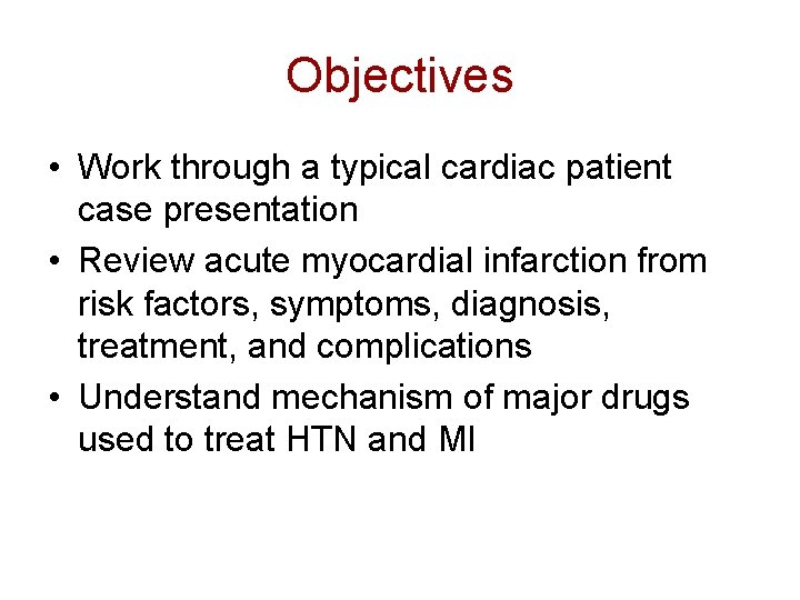 AOA Cardiology Review Part 1 Myocardial Infarction Objectives