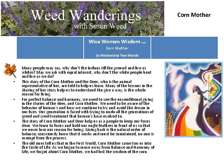 Corn Mother By Waynonaha Two Worlds Corn Mother