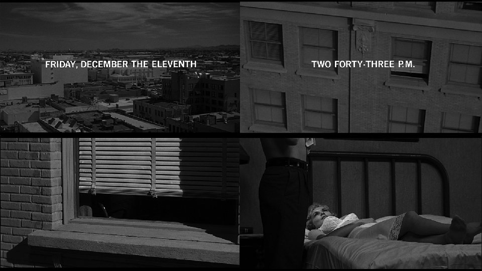 Alfred Hitchcock Cinematography and miseenscene in Psycho 1960