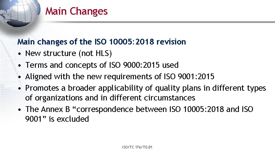 DRAFT ISO 10005 2018 Revision Overview Quality management