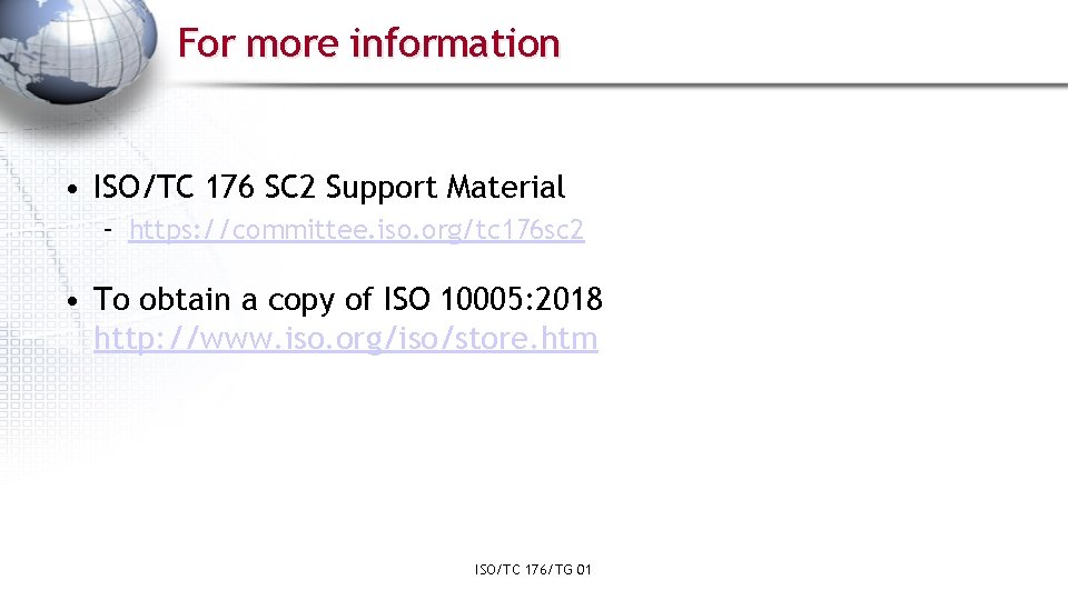 DRAFT ISO 10005 2018 Revision Overview Quality management