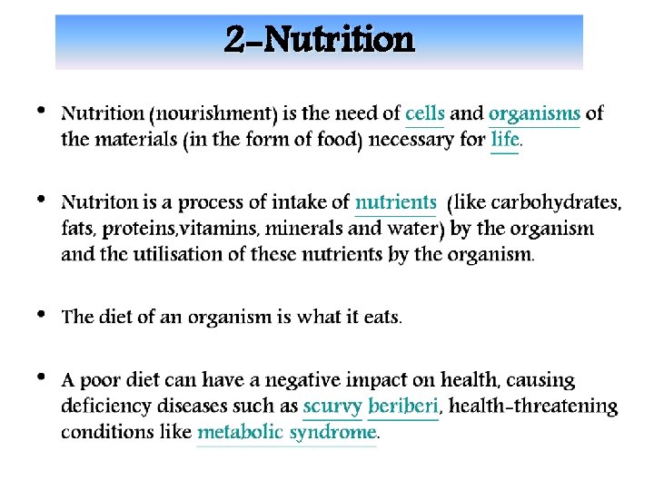 Physiology 2 Nutrition Nutrients Nutrients The macronutrients but