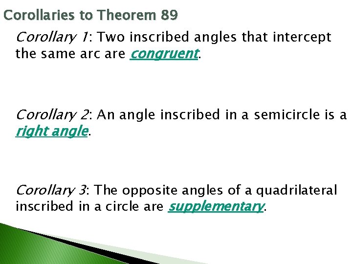 Inscribed Angles Skill 49 Objective HSGC 2 Students