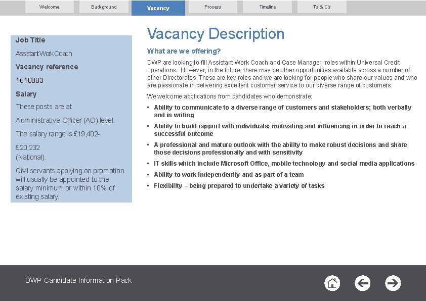 DWP Candidate Pack Job Role DWP Operations Administrative