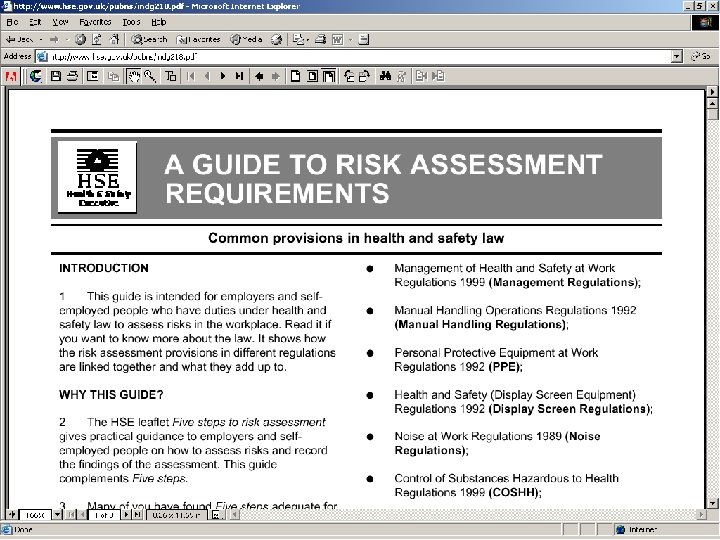 Health and Safety Department Health and Safety Awareness