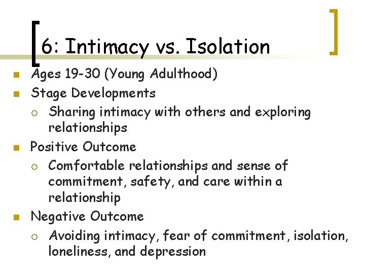 Developmental Theory Understanding Eriksons Theory Learning Targets ...