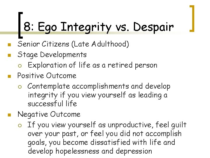 Developmental Theory Understanding Eriksons Theory Learning Targets ...