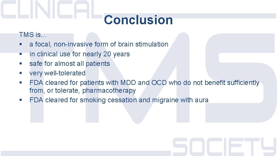 TMS Transcranial Magnetic Stimulation What is TMS TMS