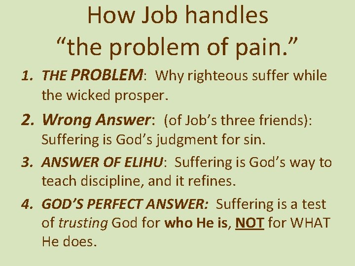 PART 3 OLD TESTAMENT POWER POINT JOB JOB