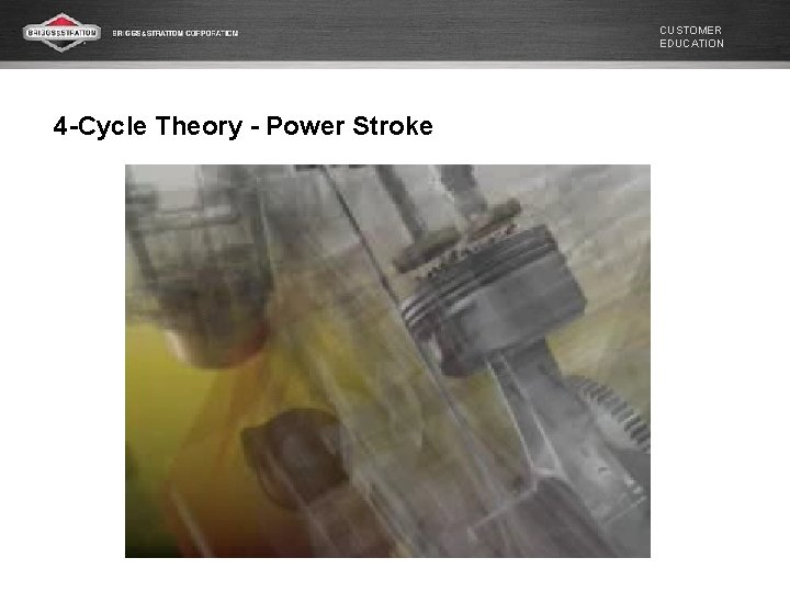 CUSTOMER EDUCATION BRIGGS STRATTON 4 Cycle Theory CUSTOMER