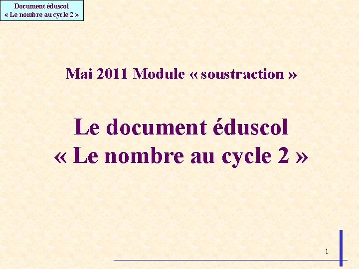 Document duscol Le nombre au cycle 2 Mai