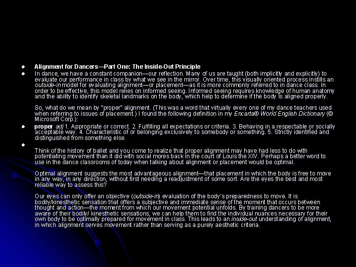 body l A DM 1 Understand how to