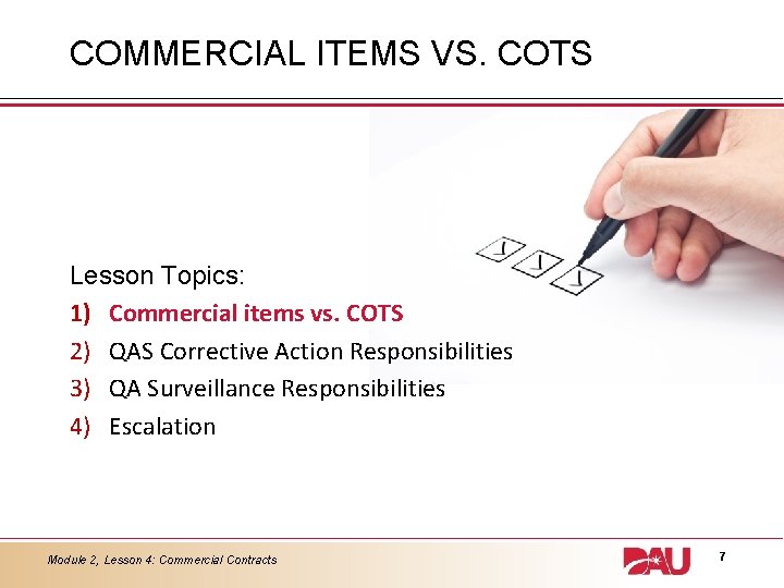 LESSON 4 Commercial Contracts 15 November 2013 Lesson