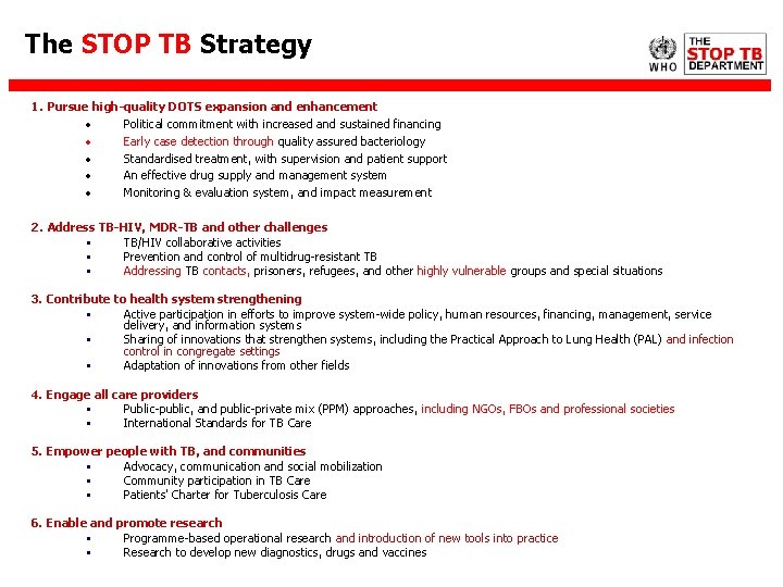 Global TB control Progress and challenges Reaching all