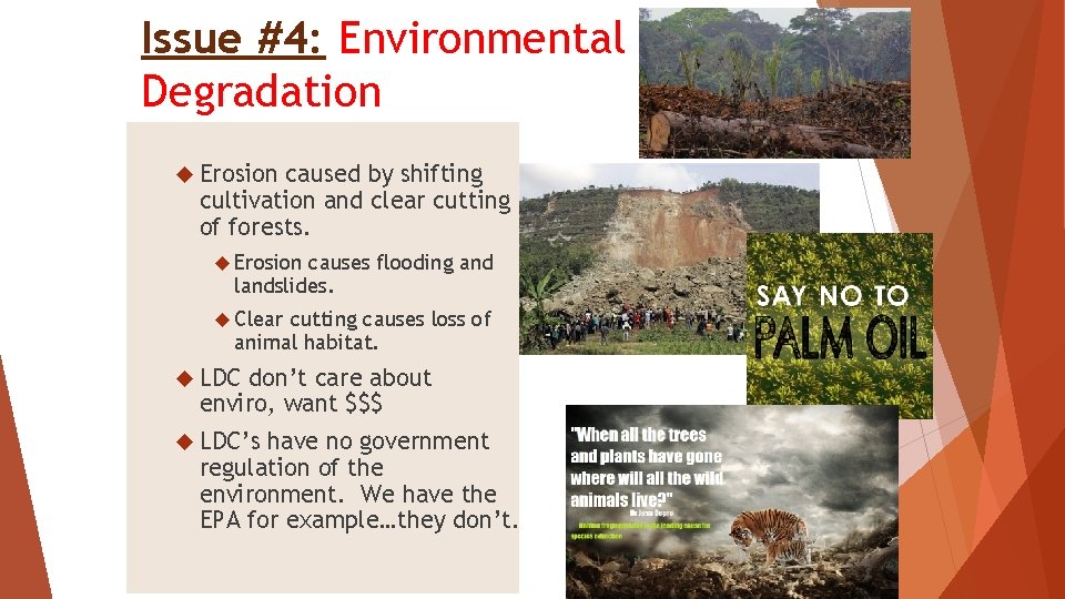 Issue 4 Environmental Degradation Erosion caused by shifting
