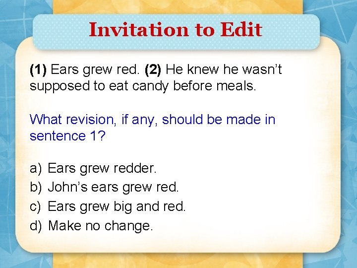Editing Invitation 3 rd Grade Write Complete Sentences