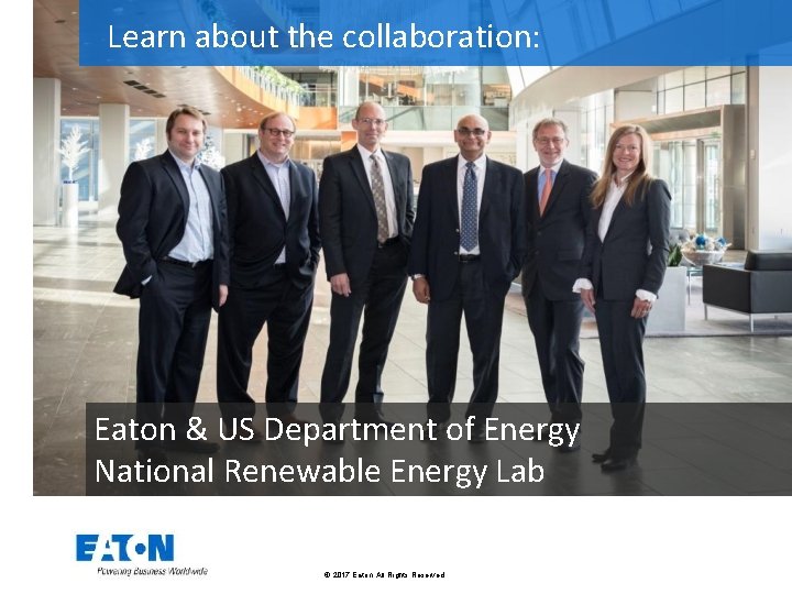 Learn about the collaboration Eaton US Department of