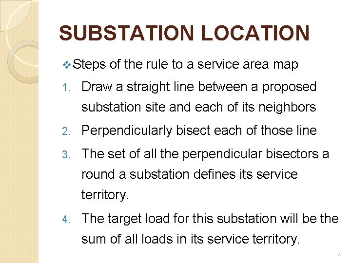 CHAPTER 8 LOCATION AND SIZING SUBSTATION 1 CONTENT