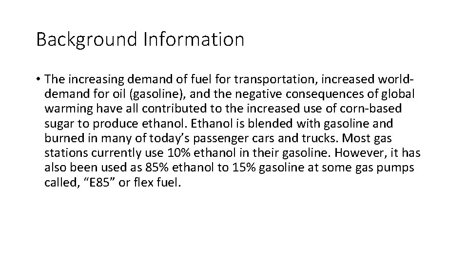 Ethanol Corn Mash and Distillation Presentation for Middle