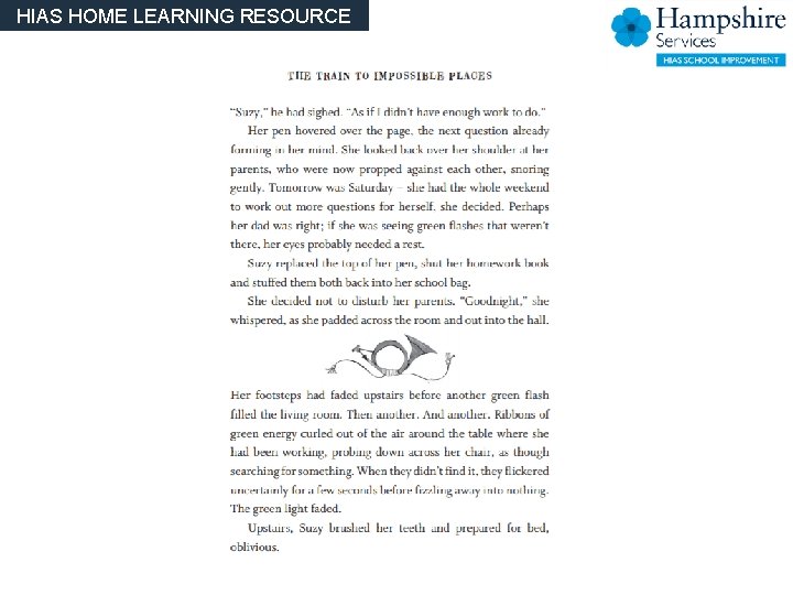 HIAS HOME LEARNING RESOURCE Reading Comprehension The Train