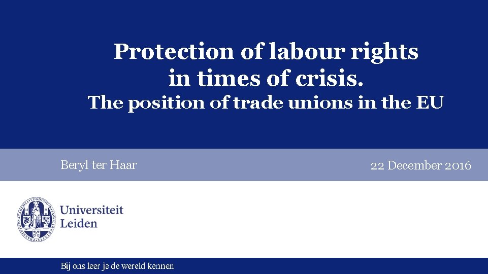 Protection of labour rights in times of crisis