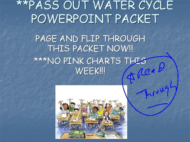 PASS OUT WATER CYCLE POWERPOINT PACKET PAGE AND