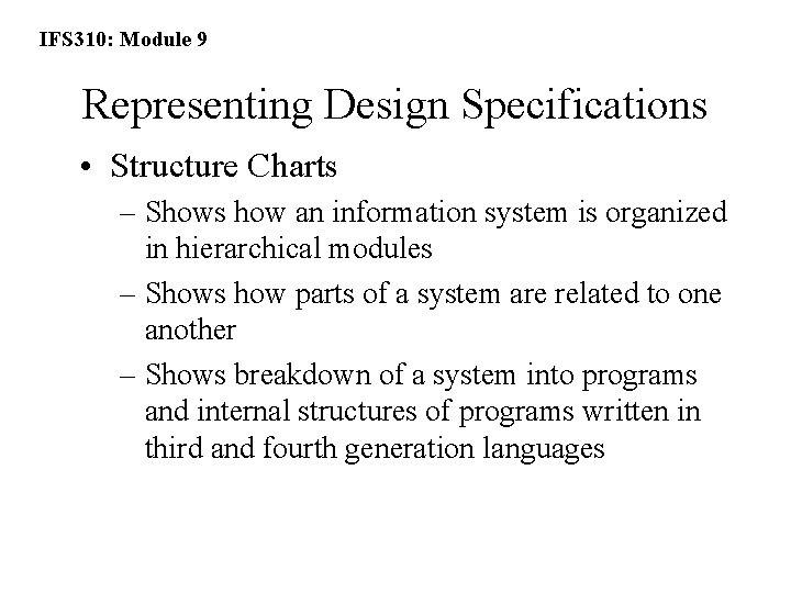 IFS 310 Module 9 Systems Design Procurement Phase