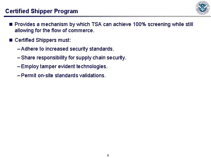 TSA Air Cargo Update June 2007 Air Cargo