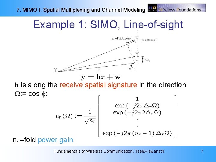 7 MIMO I Spatial Multiplexing and Channel Modeling