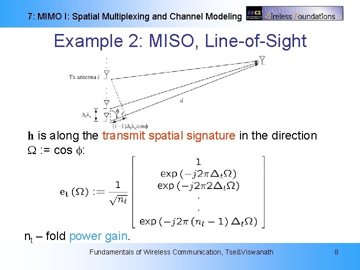 7 MIMO I Spatial Multiplexing and Channel Modeling