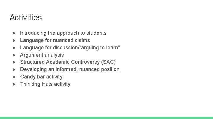 Arguing to Learn Exploring Beyond the Traditional Argumentative