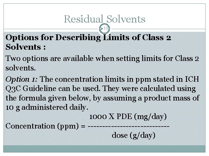 Setting Specification Limits for Impurities in Active Pharmaceutical
