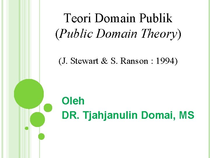 Teori Domain Publik Public Domain Theory J Stewart